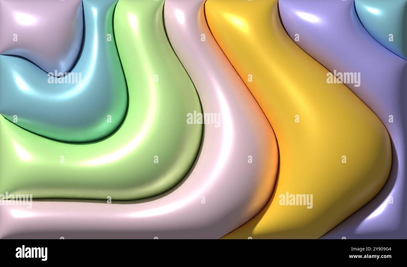 Multicolored inflated figures with shiny surface, 3D rendering illustration Stock Photo - Alamy