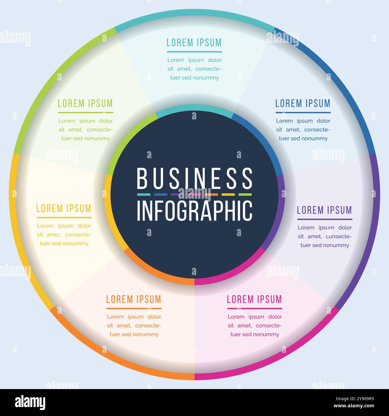 Circle Infographic design 7 steps, objects, elements or options ...
