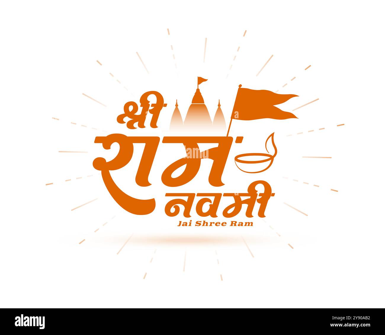 hindu religious jai shree ram navami event background vector Stock ...