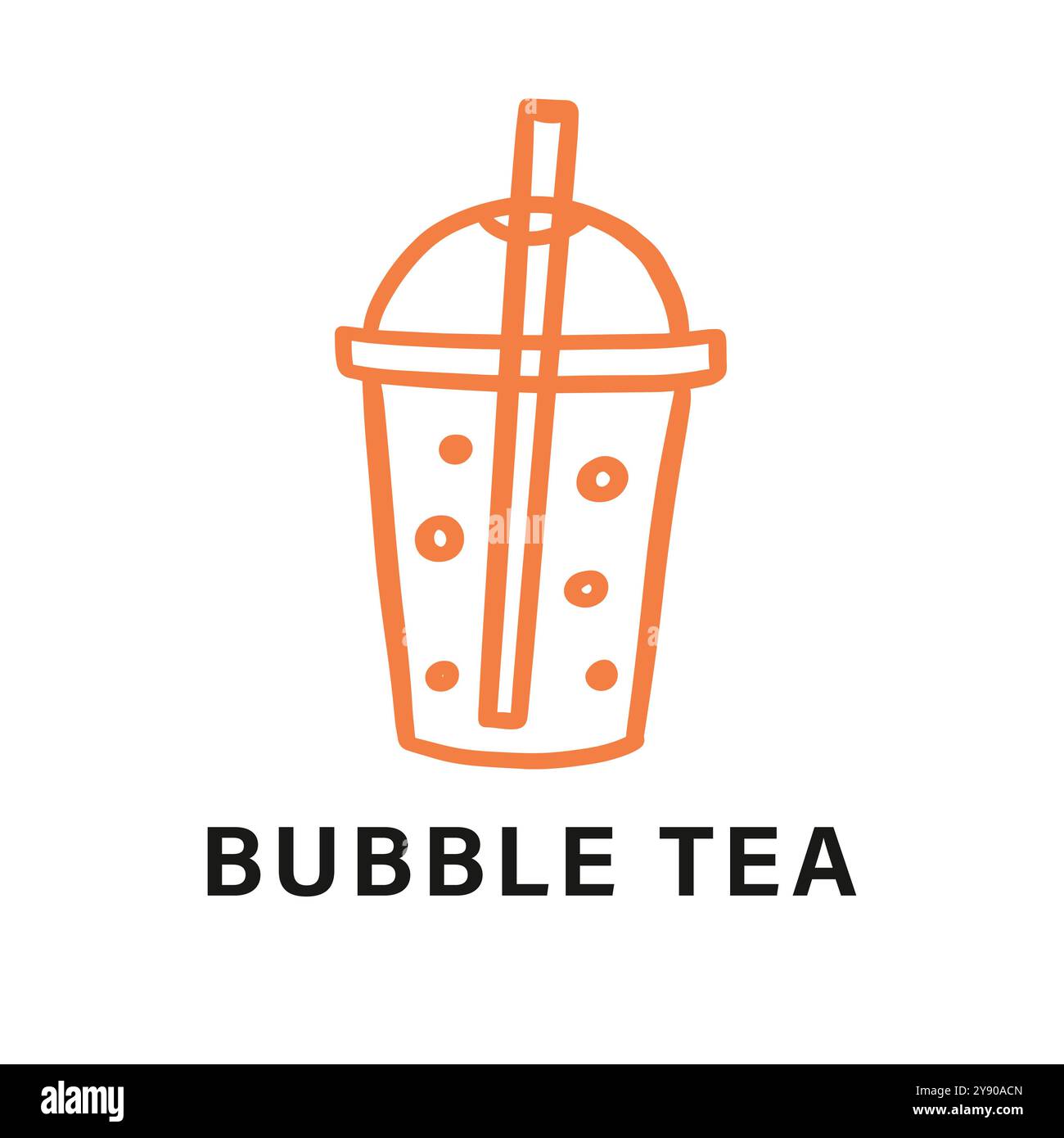Bubble Tea cold drink beverage vector logo badge Stock Vector Image ...