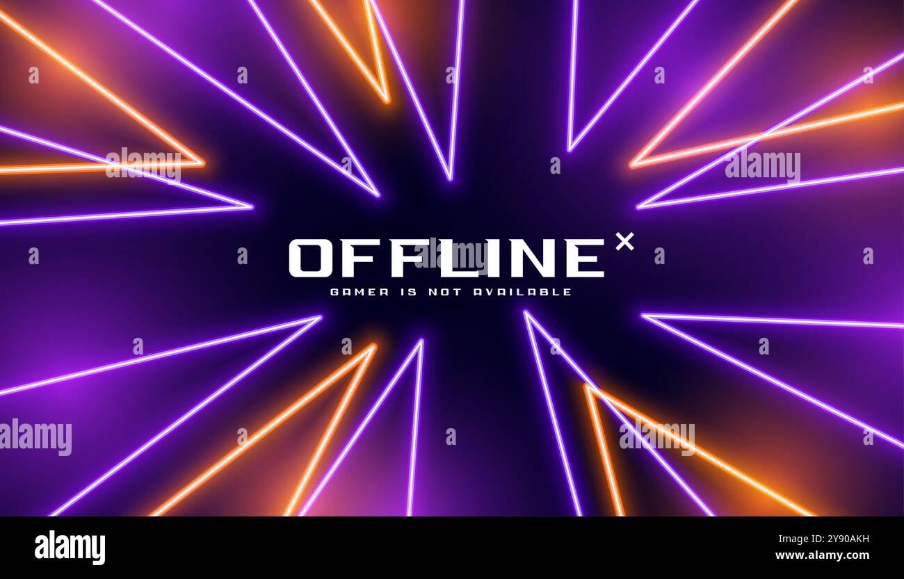 futuristic offline gaming sporty banner with neon effect vector Stock ...