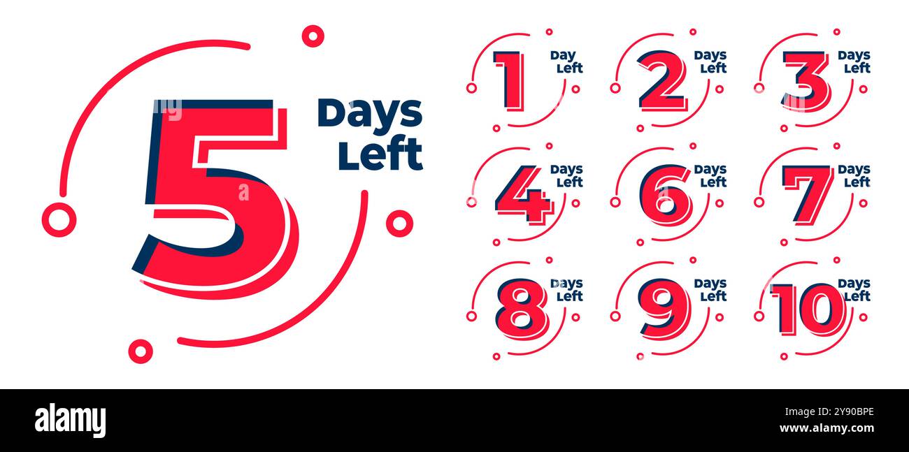 flat countdown timer days left to go for website promotion vector Stock ...