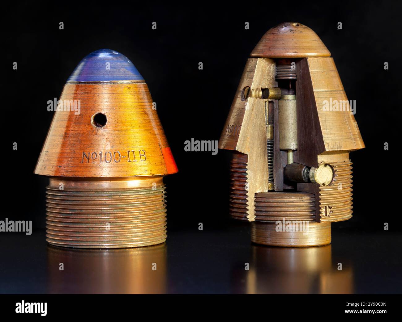 British WW1 pattern artillery fuze fitted to High Explosive shells ...
