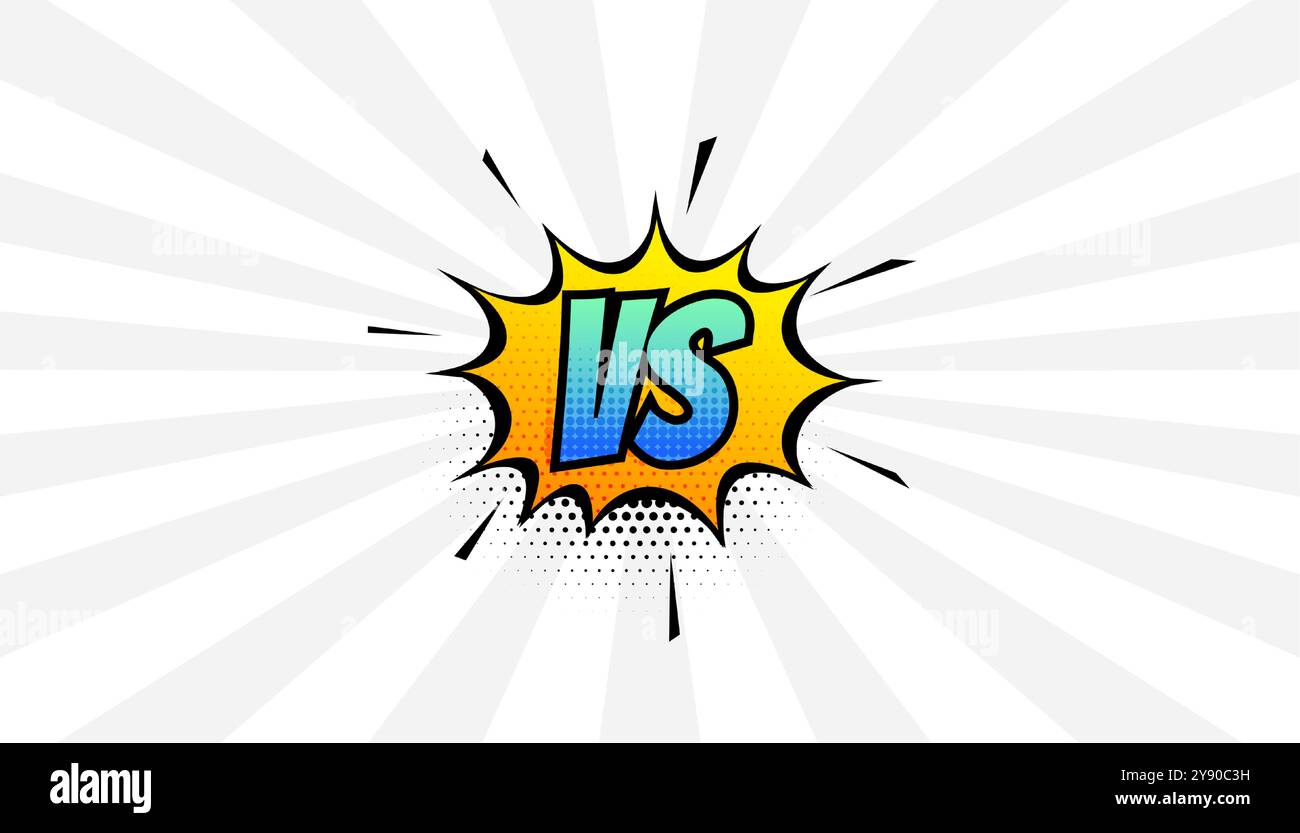 stylish duel conflict versus vs banner in comic style vector Stock ...