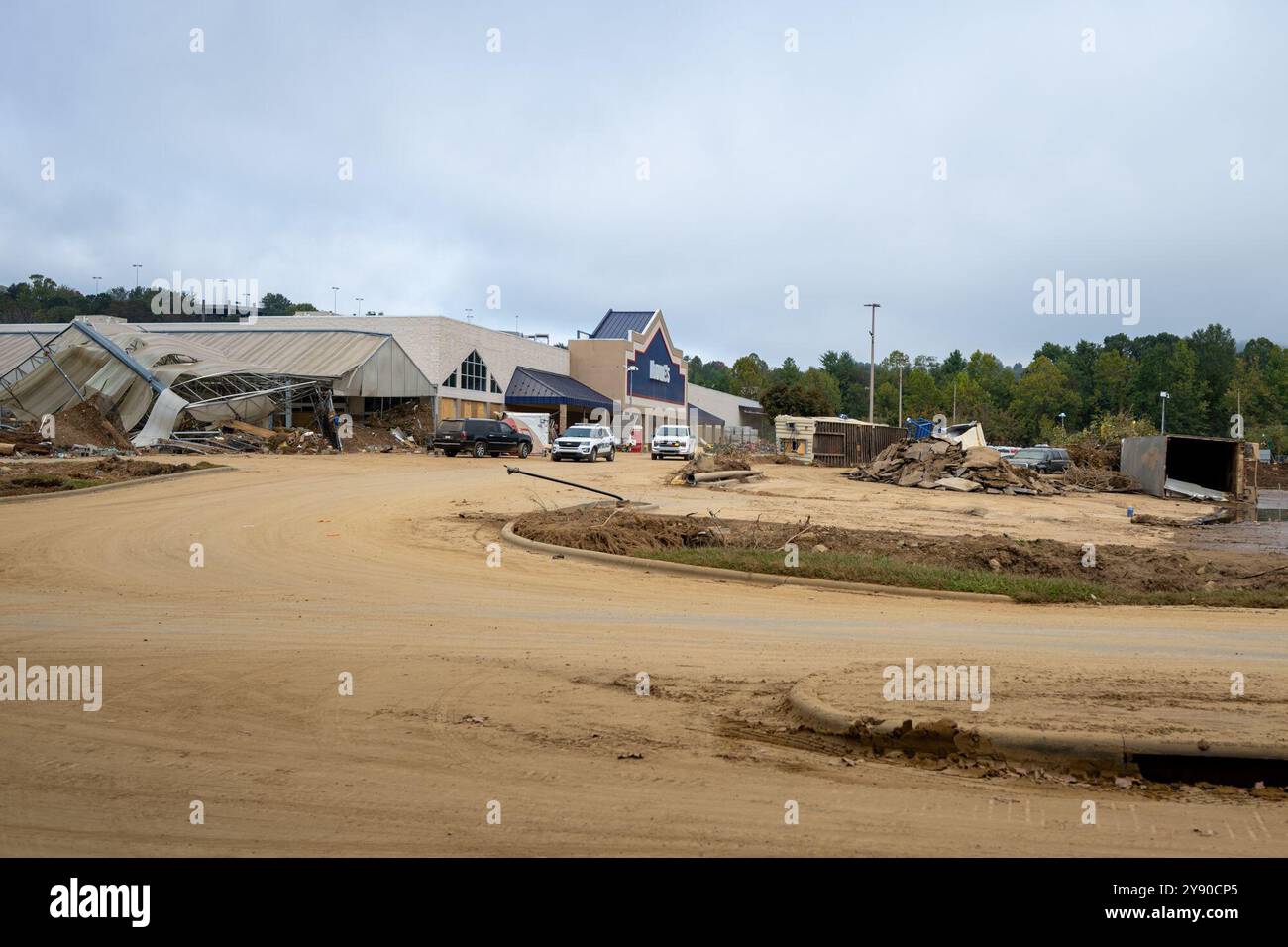 Debris resulting from Hurricane Helene in Asheville, North Carolina ...