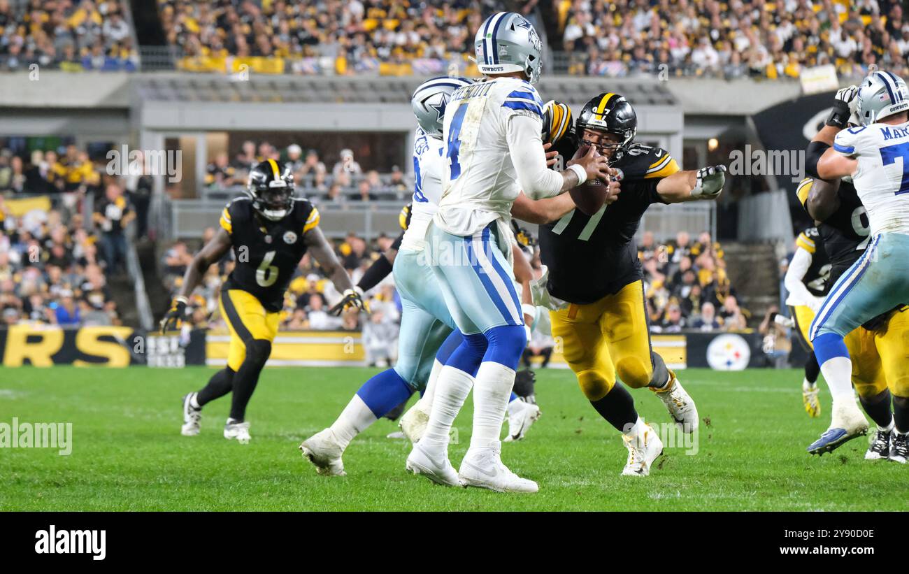 Pittsburgh, PA, USA. 6th Oct, 2024. Dak Prescott #4 during the Steelers ...