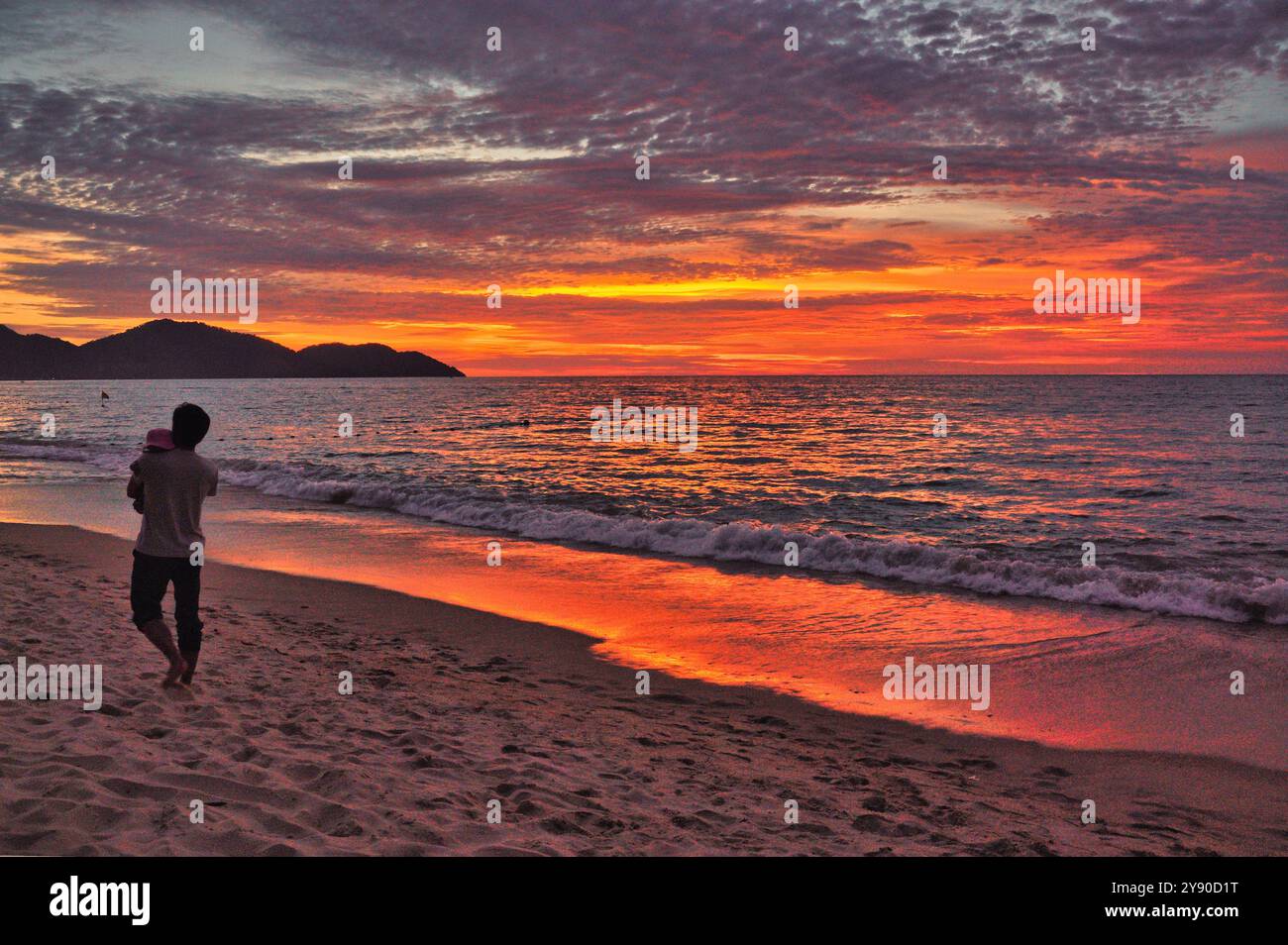 George Town,Penang,Malaysia,April 29,2019-Evening sunset and sea views ...
