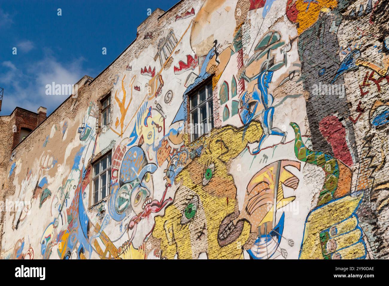 Berlin, Germany 31 May 2009. Colorful Street art on a wall in Berlin ...