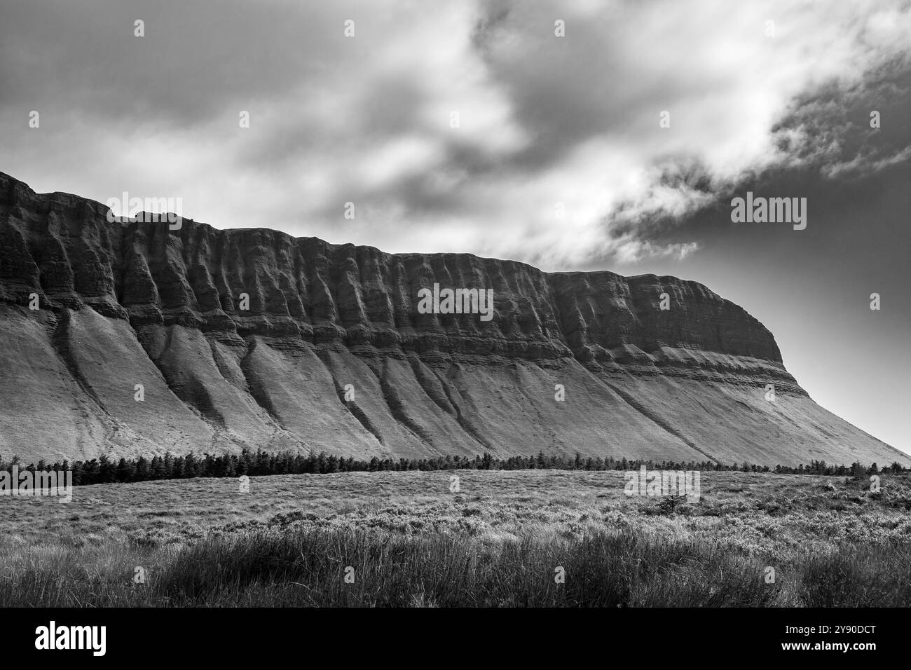 Panoramic view of Ben Bulben Mountain in County Sligo, Ireland, with ...