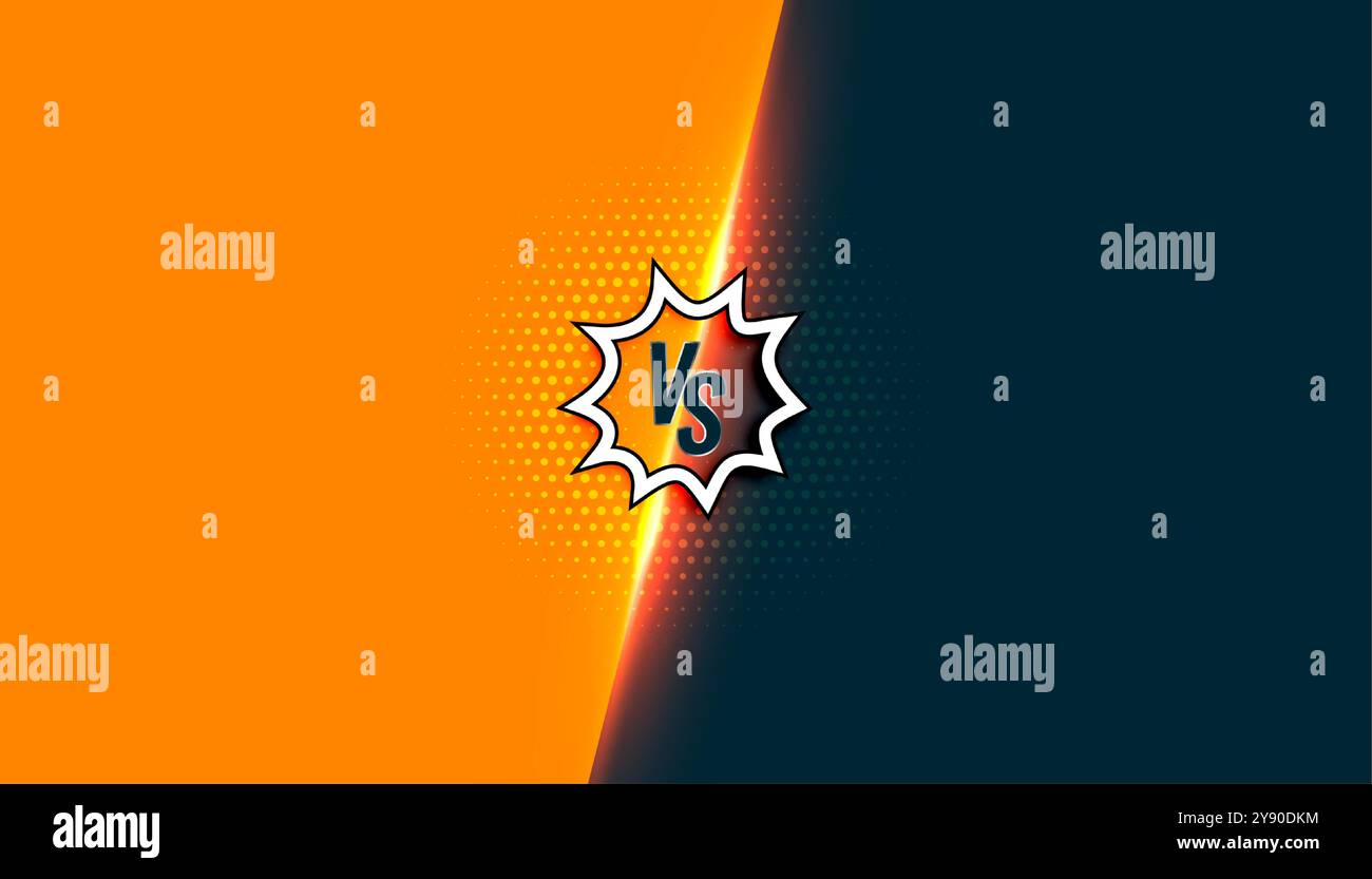 comic style dual contest versus vs poster with shiny light effect ...