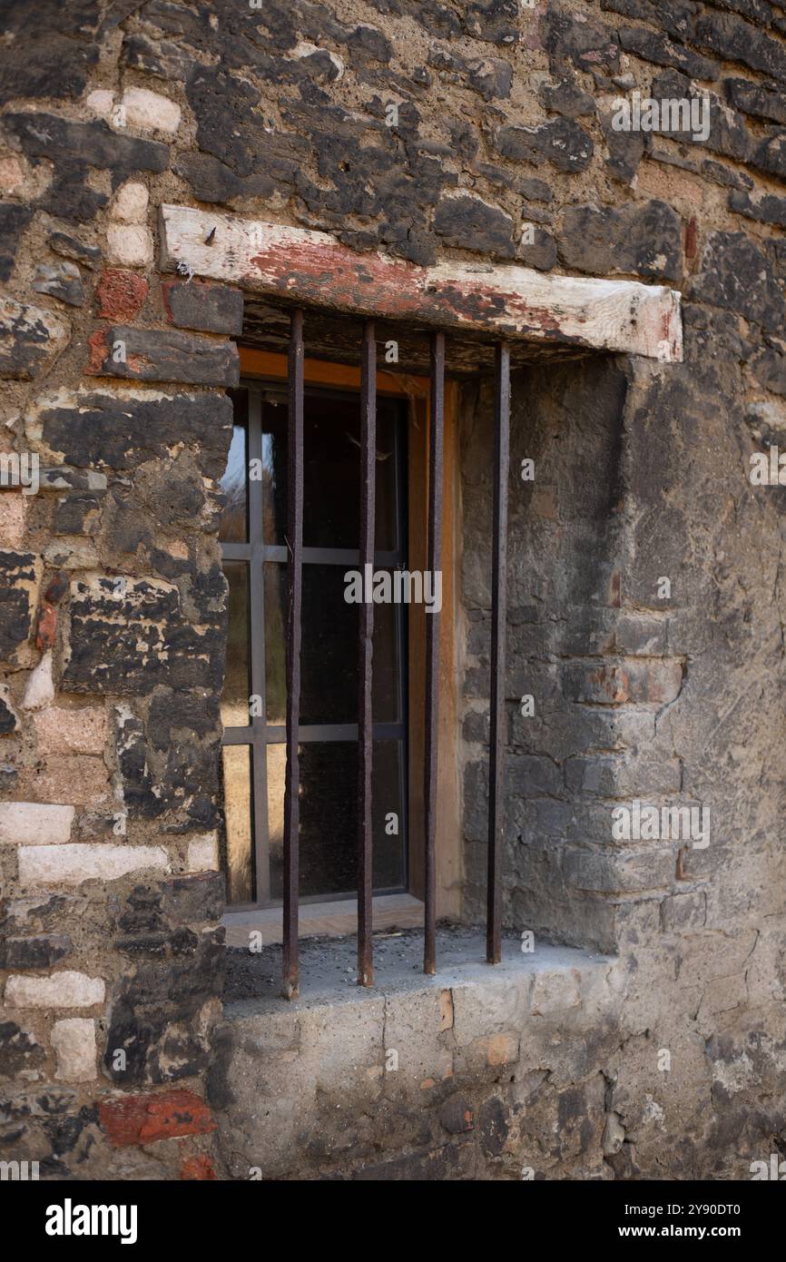 Windows of an ancient castle. The architecture of the old castle. Joust ...