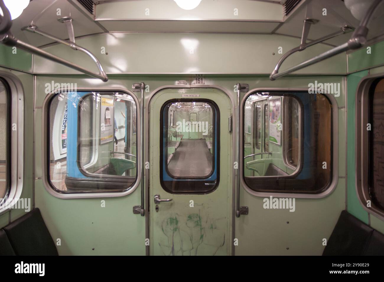 Budapest, Hungary 13 september 2008. The empty inside of an old retro ...