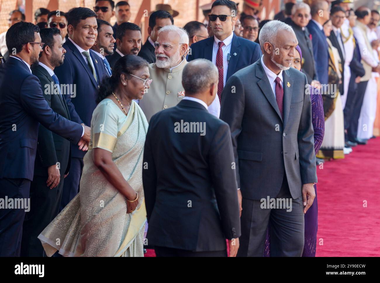 New Delhi, India. 07th Oct, 2024. NEW DELHI, INDIA - OCTOBER 7: Maldives President Mohamed ...