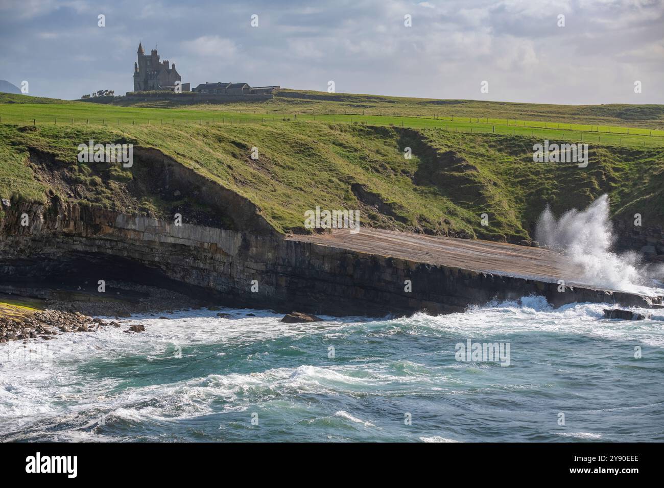 Classiebawn Castle, perched atop the windswept cliffs of Mullaghmore ...