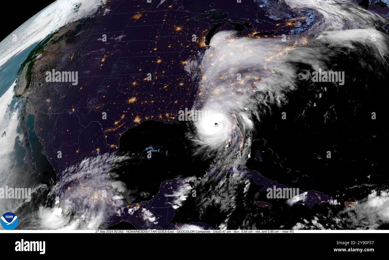 NOAA satellite image of Hurricane Helene as a category 4 monster storm ...