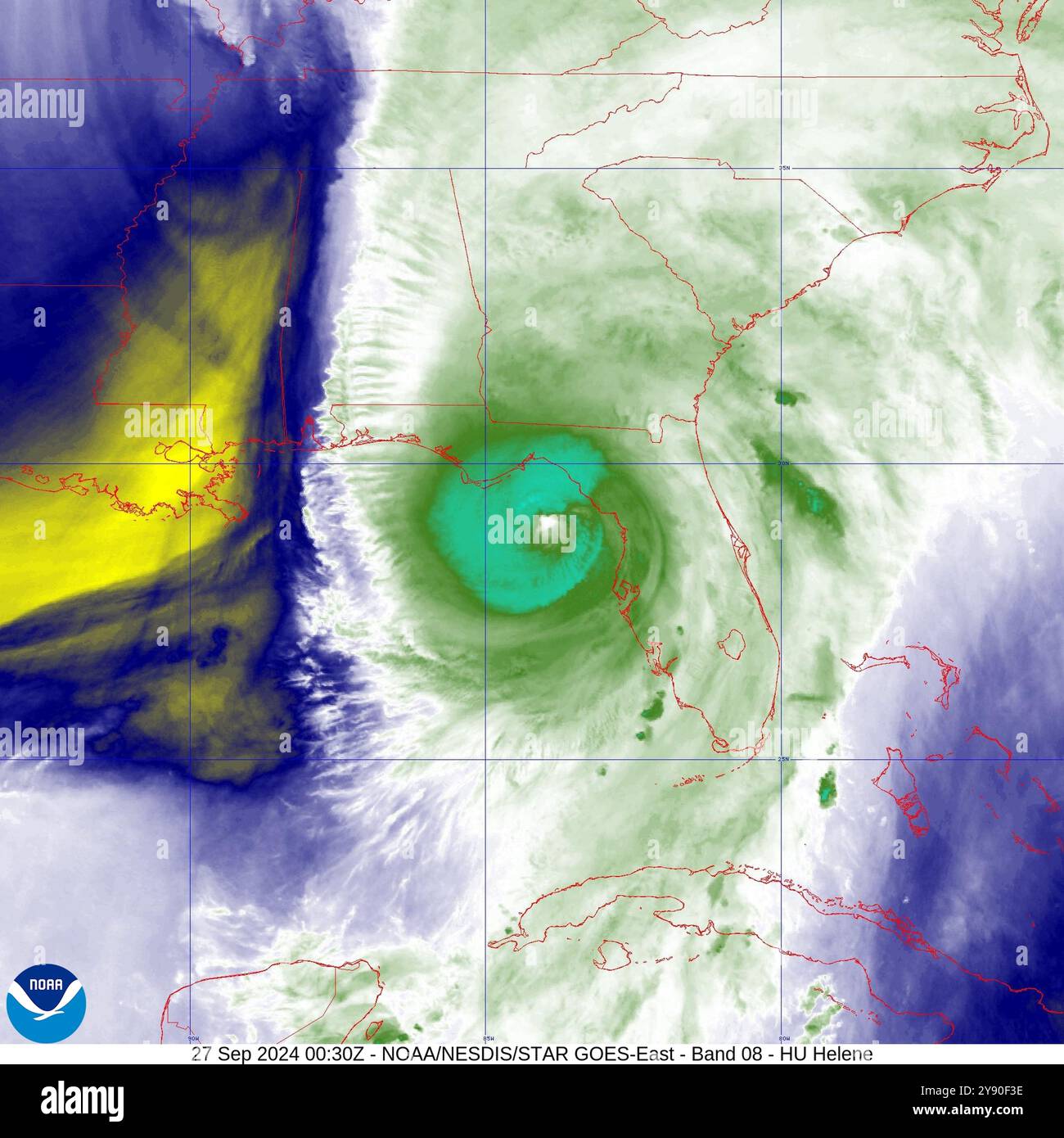 NOAA satellite image of Hurricane Helene as a category 4 monster storm ...