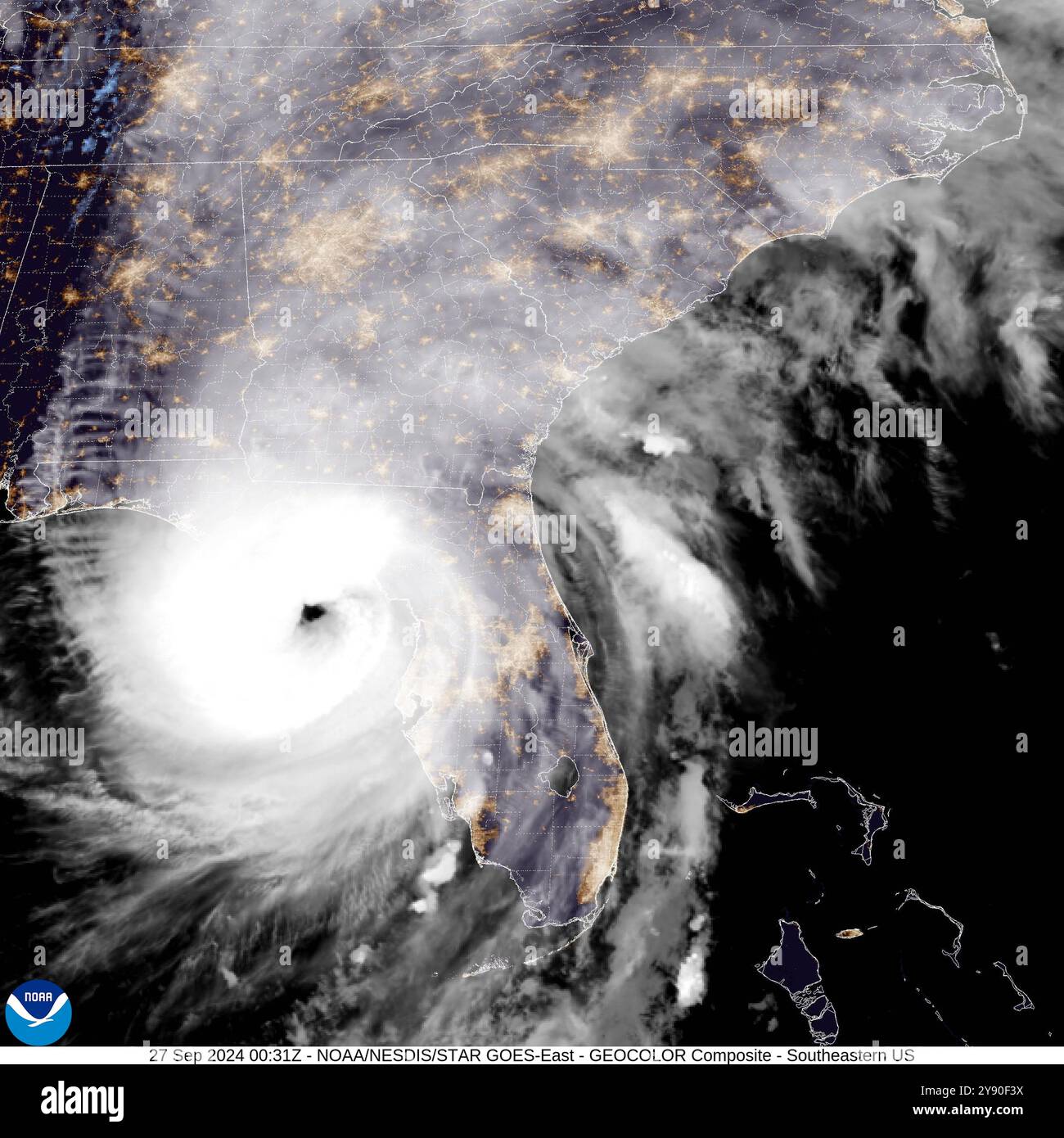 NOAA satellite image of Hurricane Helene as a category 4 monster storm ...