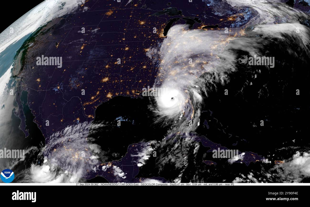 NOAA satellite image of Hurricane Helene as a category 4 monster storm ...