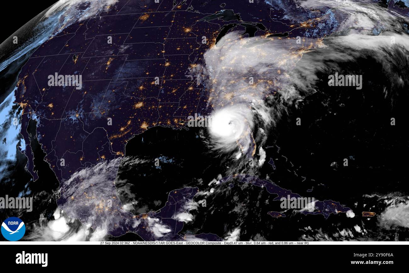 NOAA satellite image of Hurricane Helene as a category 4 monster storm ...