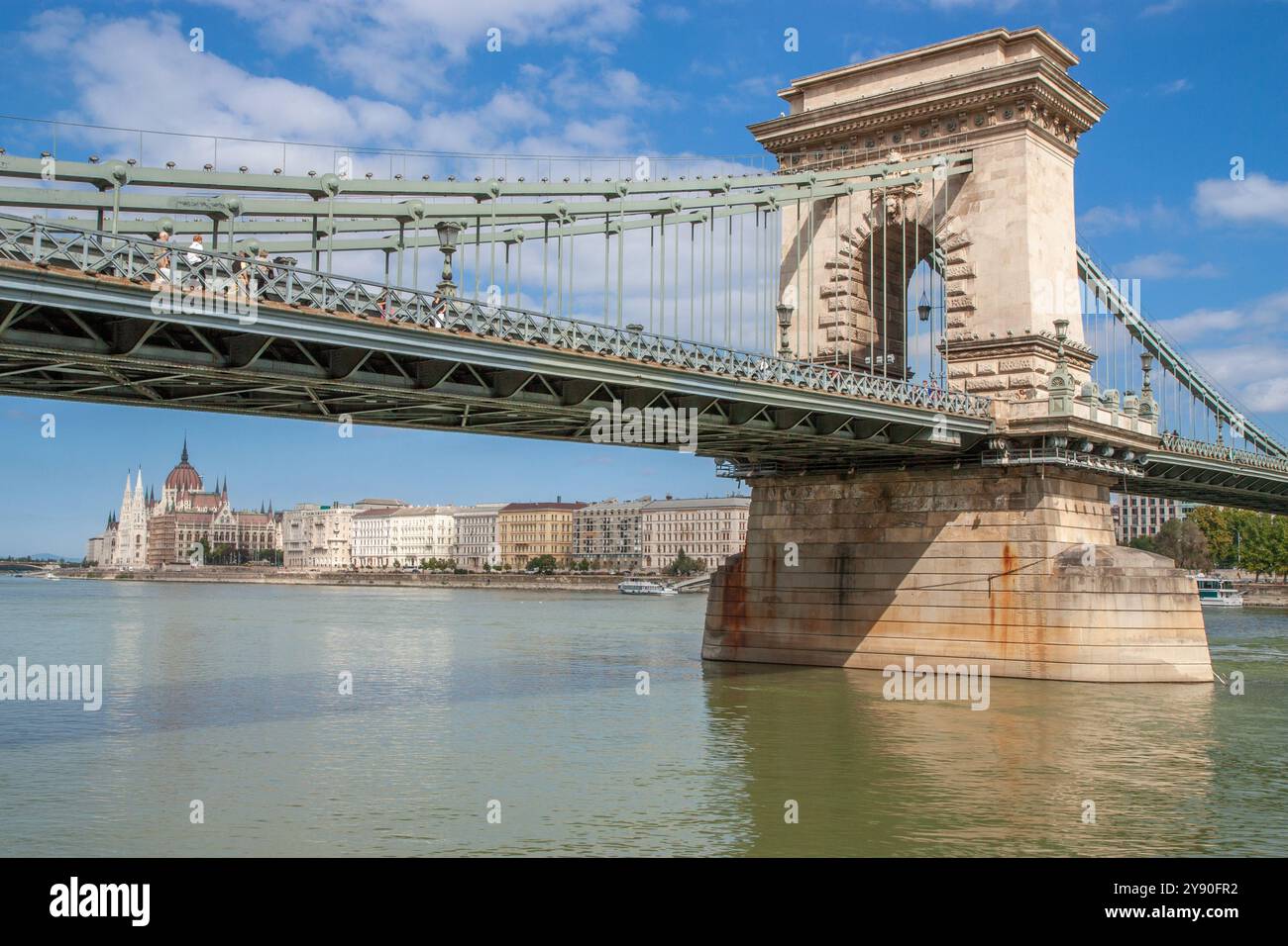 Cityscape of Budapest Chain bridge (Széchenyi Lánchíd original name ...