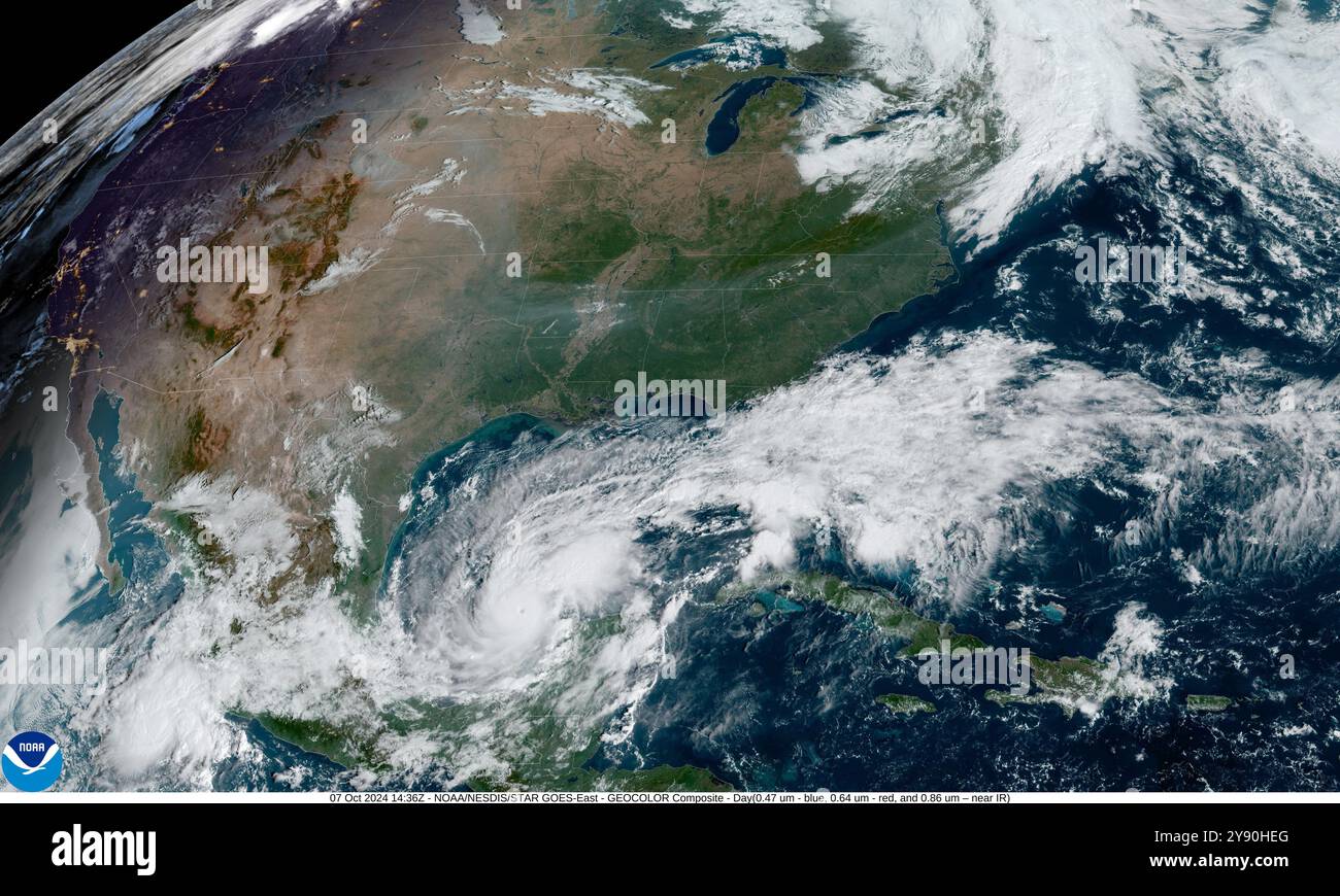 NOAA satellite image of Hurricane Milton as a category 5 monster storm ...