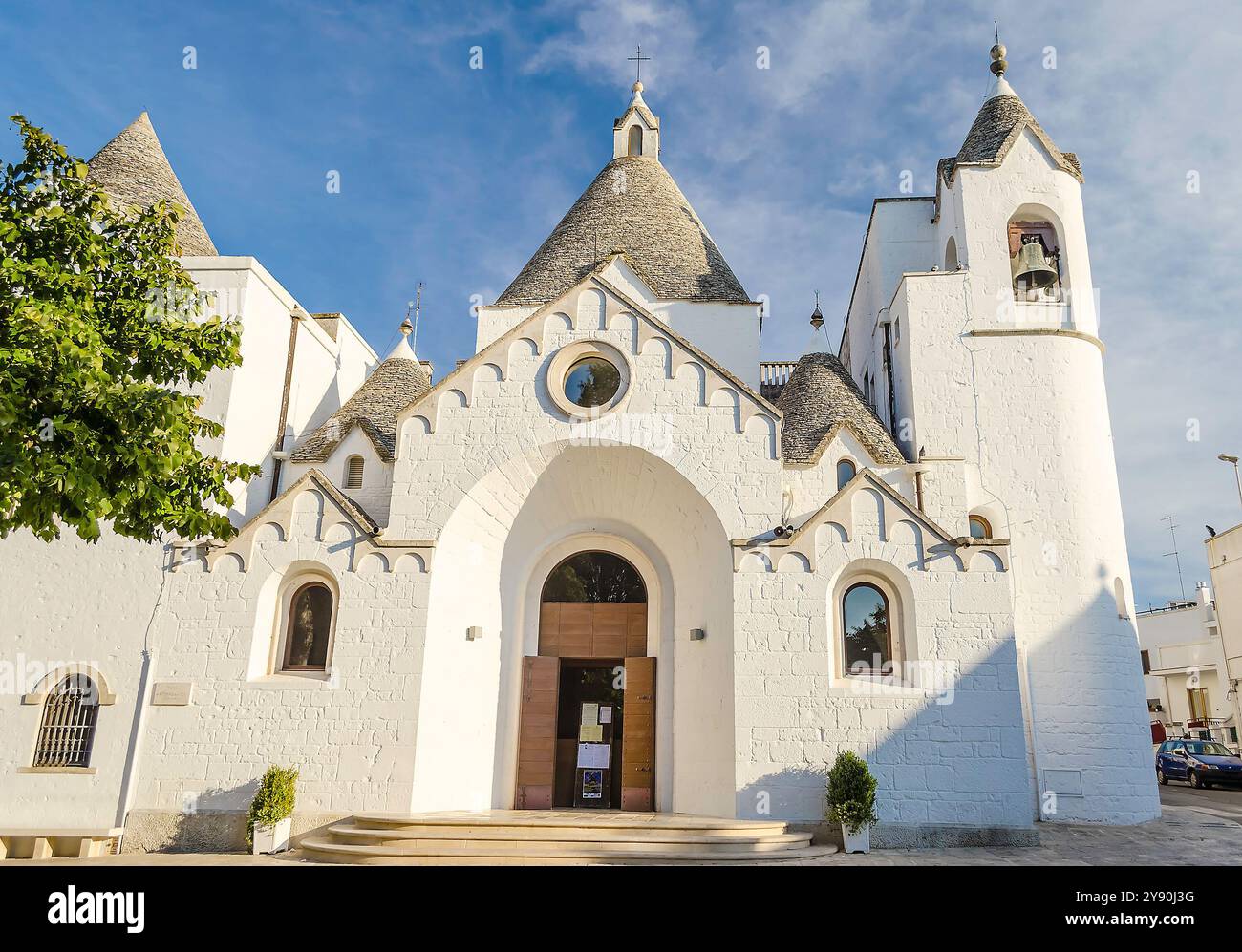 The Trullo church in Alberobello, Italy. Trulli buildings are typical ...