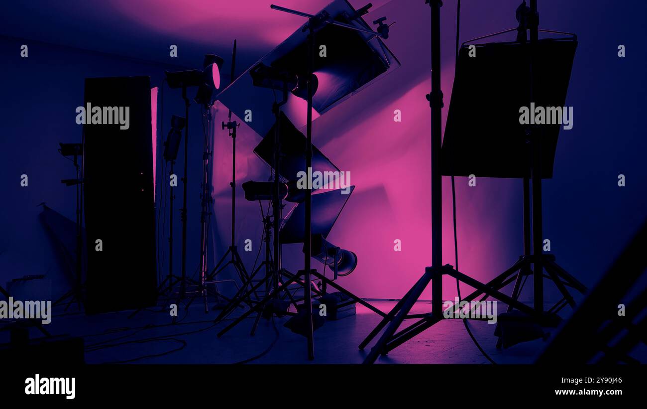 Photo or Video production studio with professional equipment ...