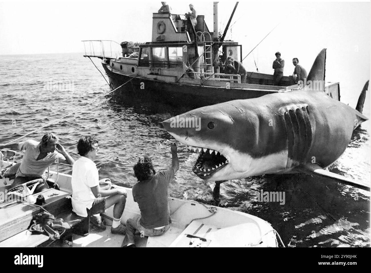 JAWS 1975 Universal Pictures film directed by Steven Spielberg Stock ... JAWS 1975 Universal Pictures film directed by Steven Spielberg Stock ...