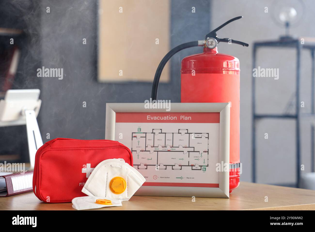 Fire extinguisher with first aid kit hi-res stock photography and ...