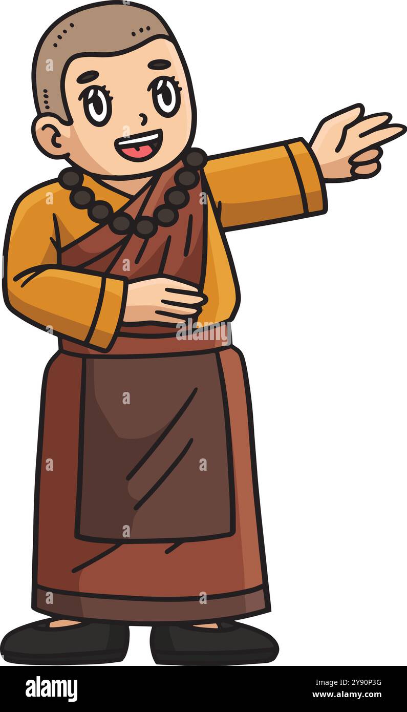 Buddhism Buddhist Female Monk Standing Clipart Stock Vector Image & Art ...