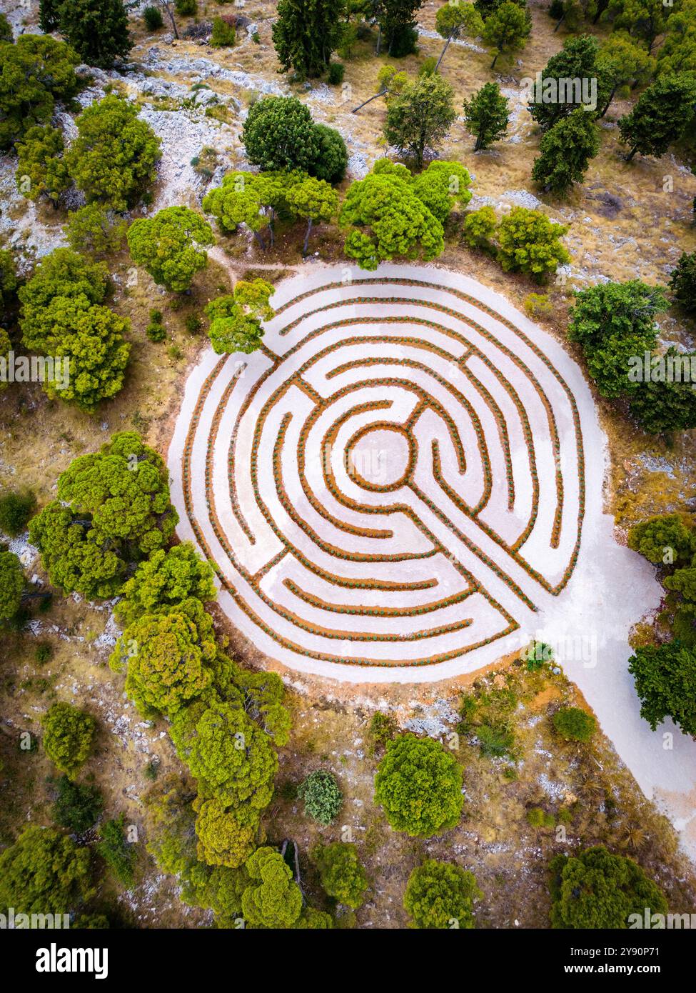 Lavender Labyrinth on the top of the hill at Rogoznica, Croatia ...