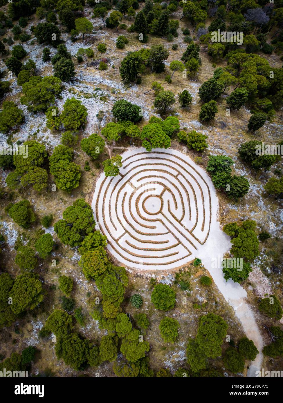 Lavender Labyrinth on the top of the hill at Rogoznica, Croatia ...