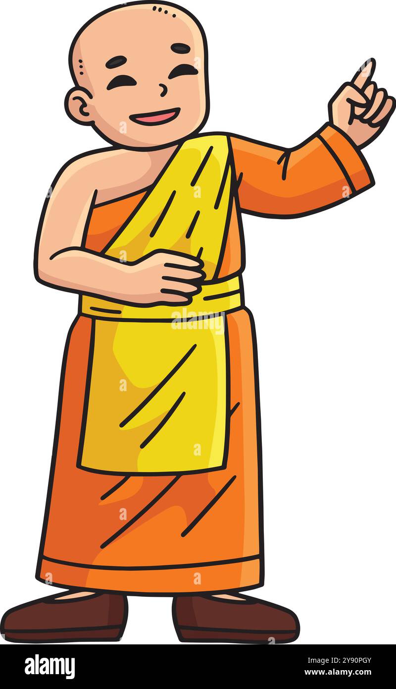 Buddhism Buddhist Monk Cartoon Colored Clipart Stock Vector Image & Art ...