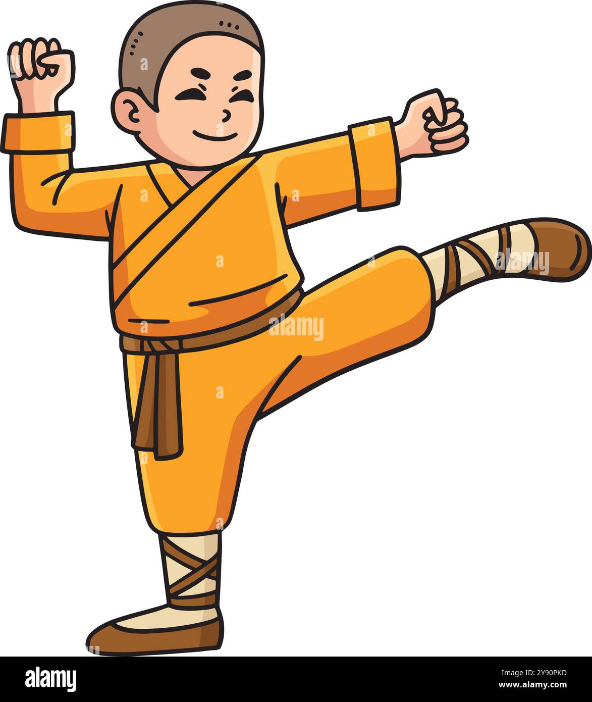 Buddhism Buddhist Shaolin Monk Kicking Clipart Stock Vector Image & Art ...