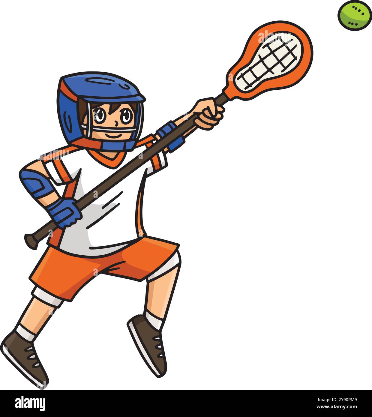 Lacrosse Player Chasing Ball Cartoon Clipart Stock Vector Image & Art ...