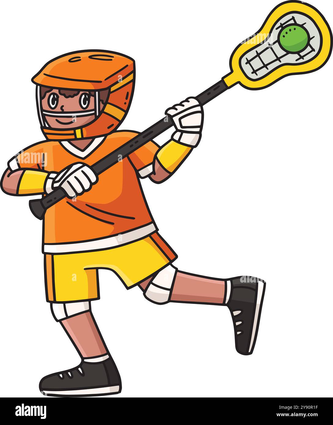 Lacrosse Player Passing Ball Cartoon Clipart Stock Vector Image & Art ...