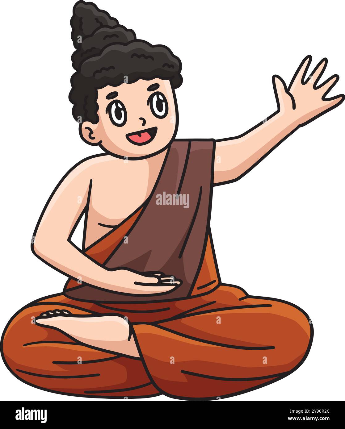 Buddhism Buddhist Buddha Sitting Cartoon Clipart Stock Vector Image ...