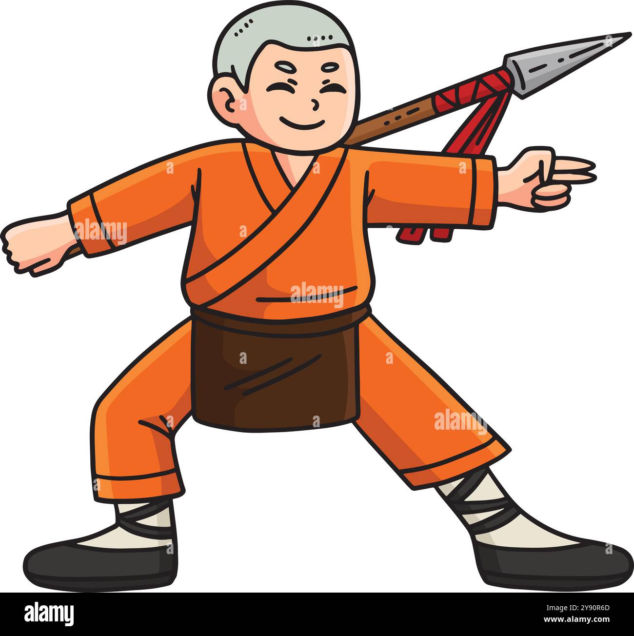 Buddhism Buddhist Shaolin Monk with Spear Clipart Stock Vector Image & Art - Alamy