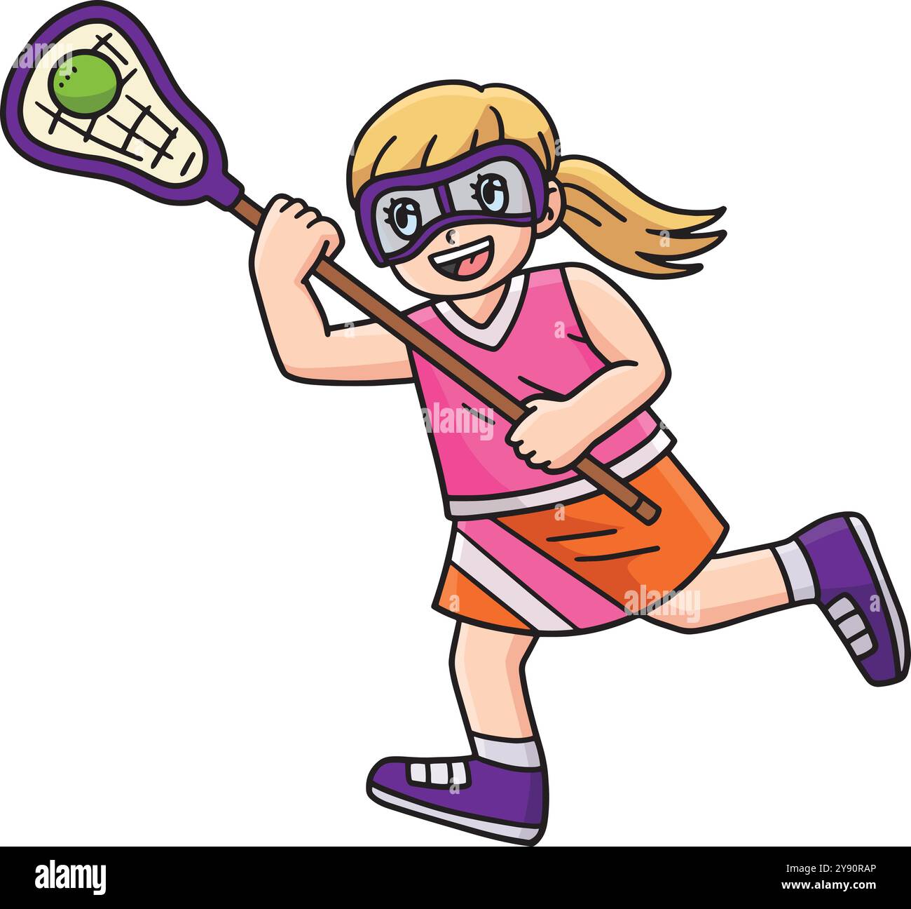 Female Player Catching Lacrosse Ball Clipart Stock Vector Image & Art ...