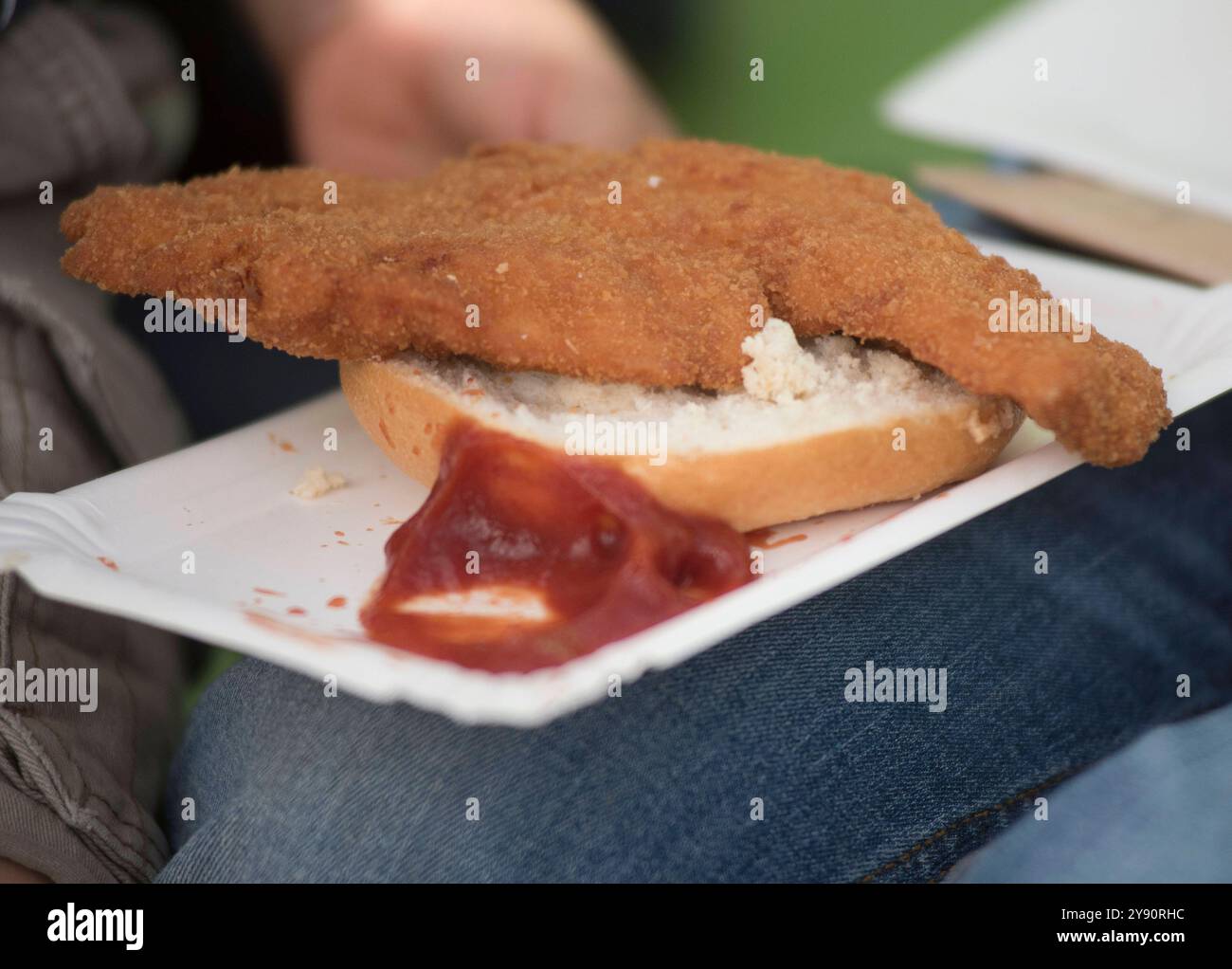 a traditional wiener schnitzel, meat dish in the austrian cuisine a ...
