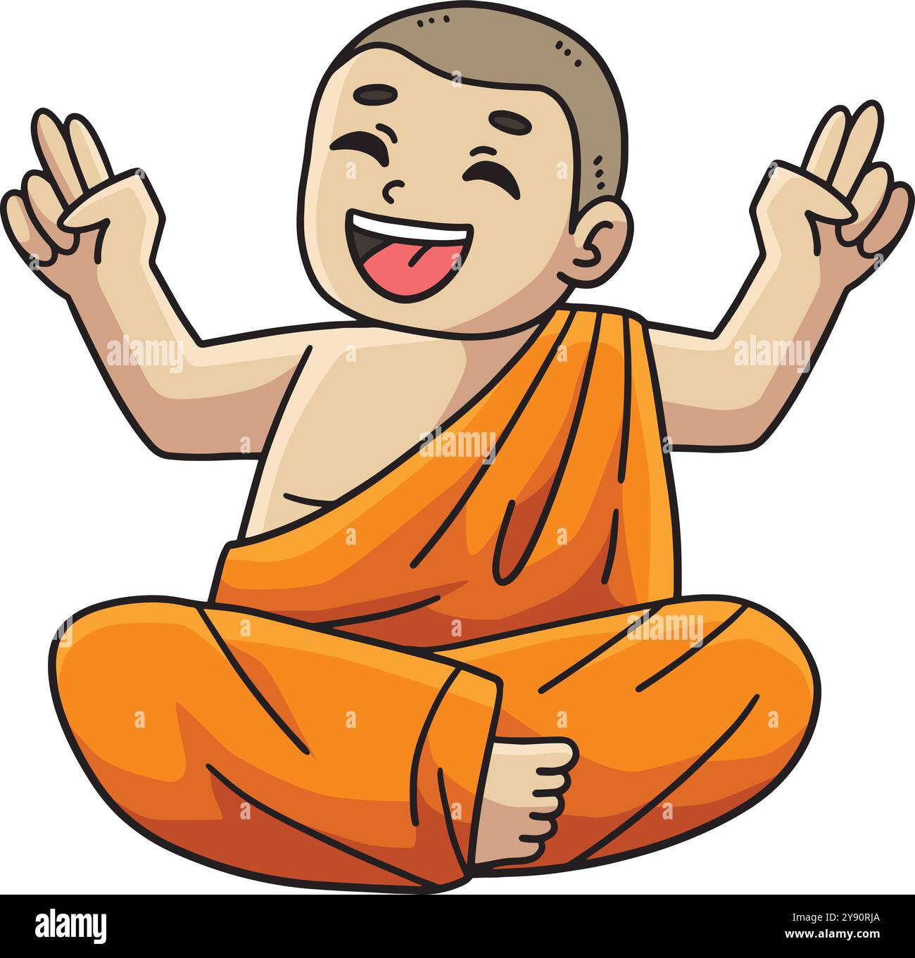 Buddhism Buddhist Laughing Buddha Cartoon Clipart Stock Vector Image ...