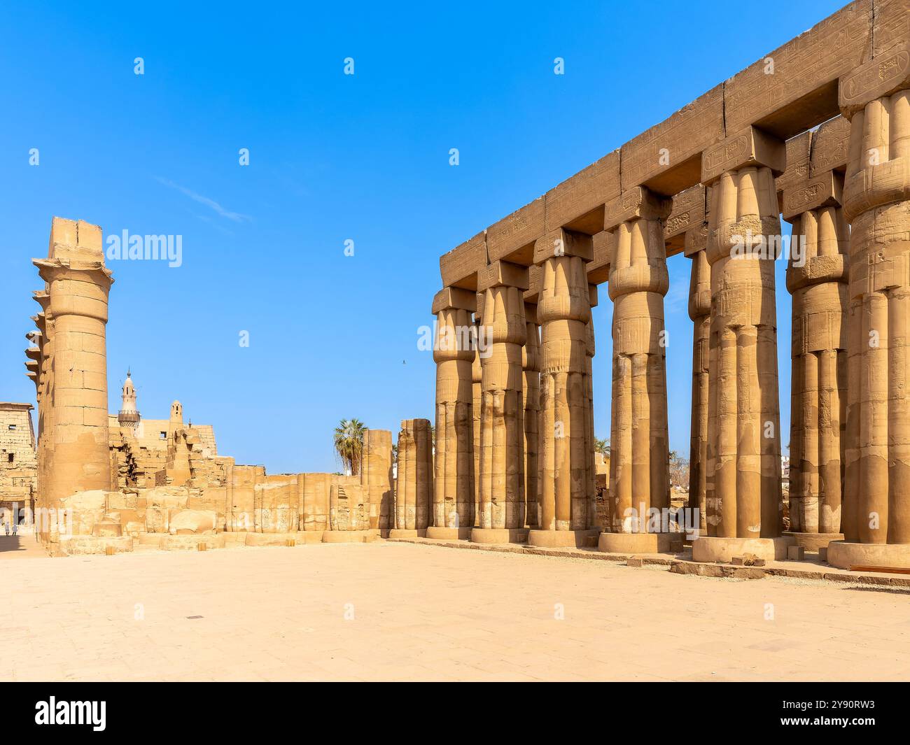 Panoramic view of the temple and columns of Luxor in Egypt Stock Photo ...