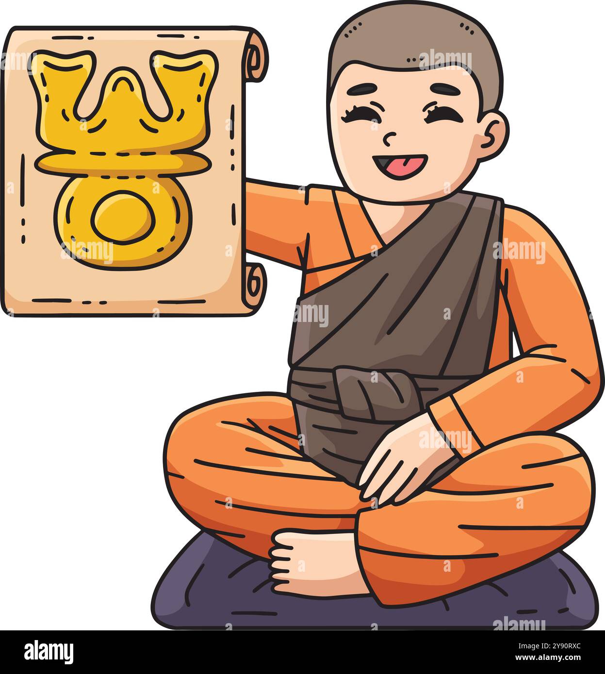 Buddhism Buddhist Monk Triratna Scroll Clipart Stock Vector Image & Art ...