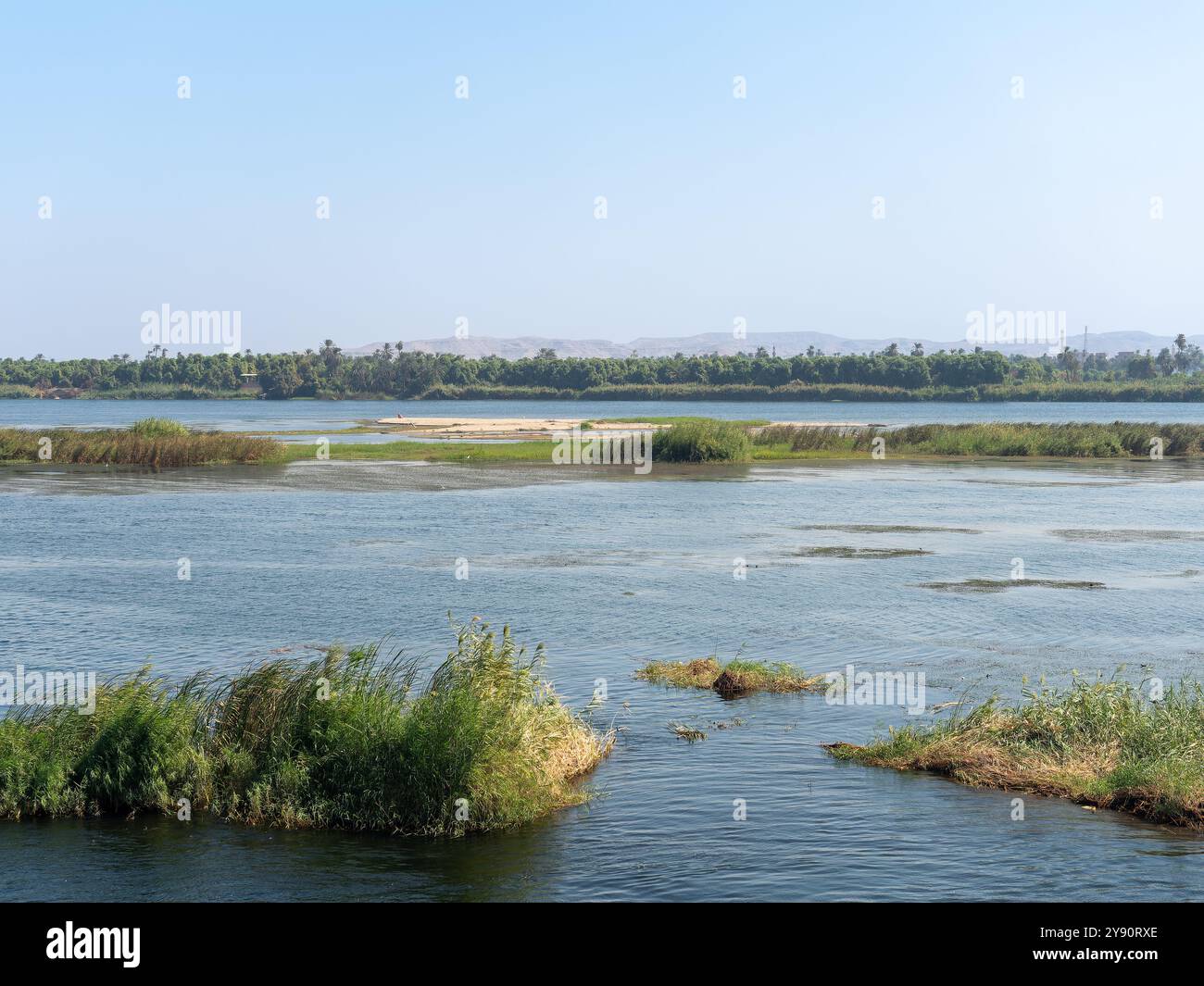 View of a rural image of the rich margin of the great river Nile Egypt ...