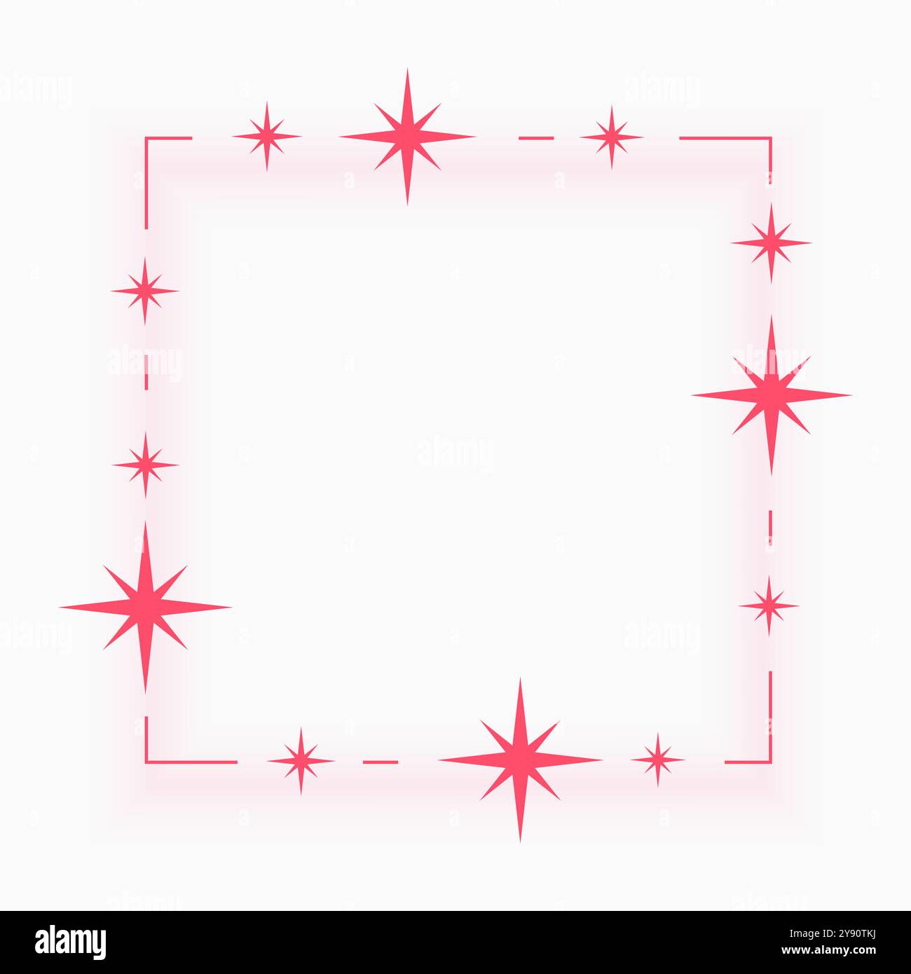 simple twinkle starry empty square border frame design vector Stock ...