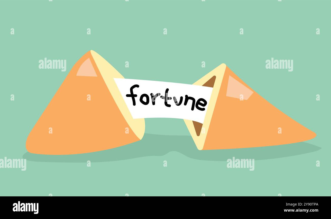 Fortune cookies biscuit luck lucky illustration Stock Vector Image ...