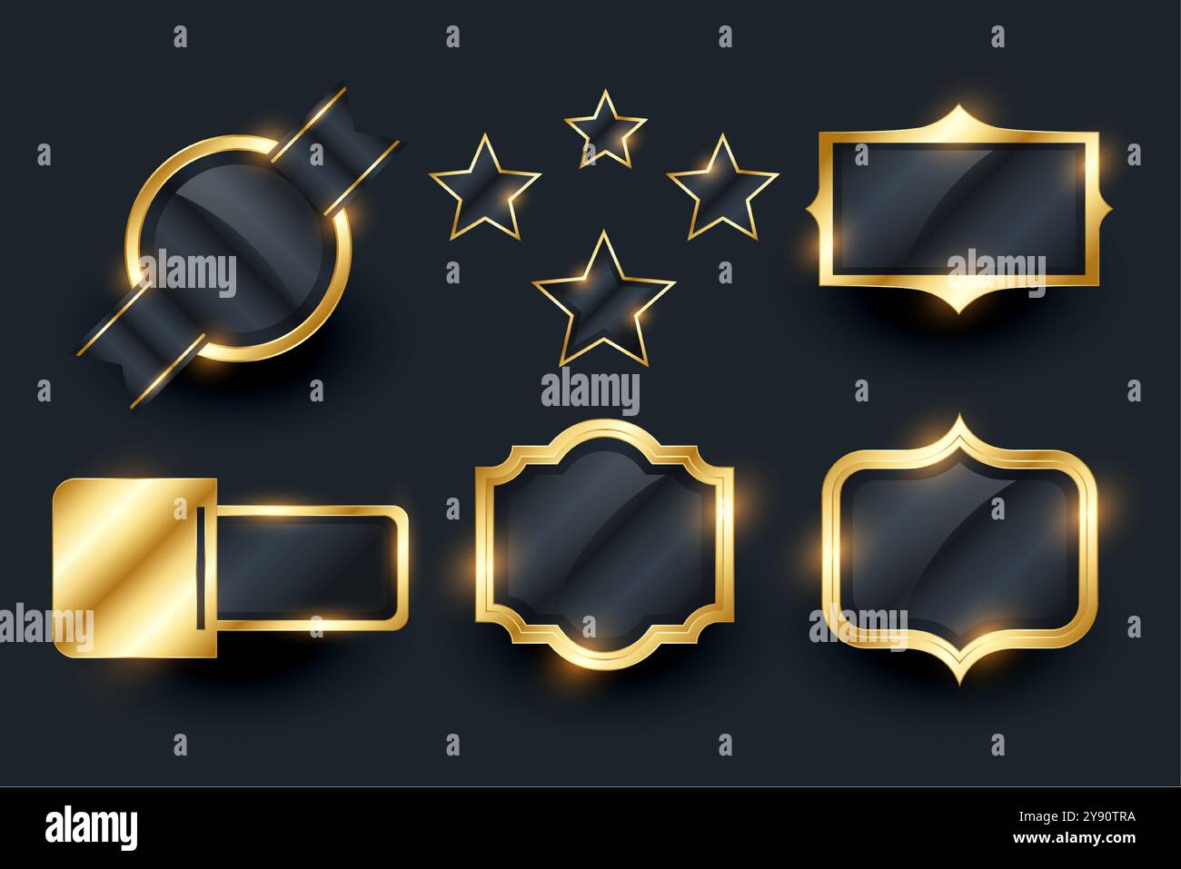 premium empty badges or label element symbol in collection vector Stock ...