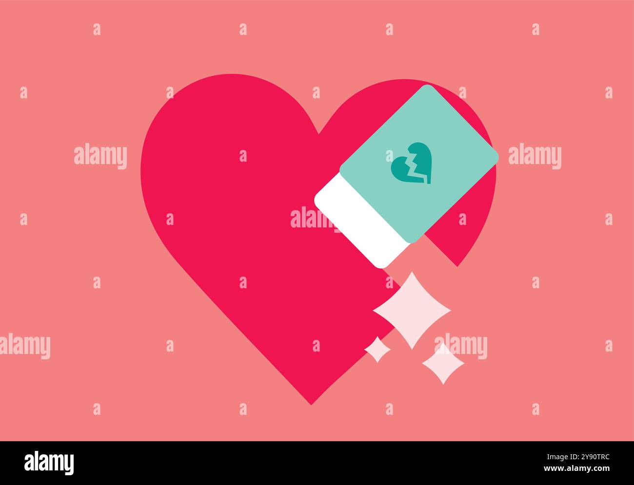 Erase heart and emotional pain illustration Stock Vector Image & Art ...