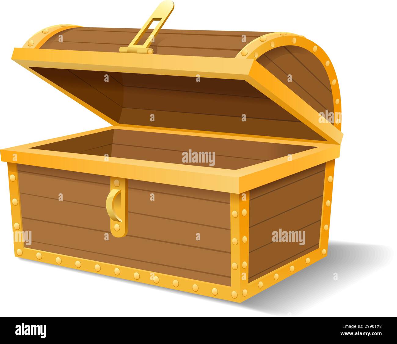 Wood case. Cartoon open wooden chest box isolated vector illustration ...