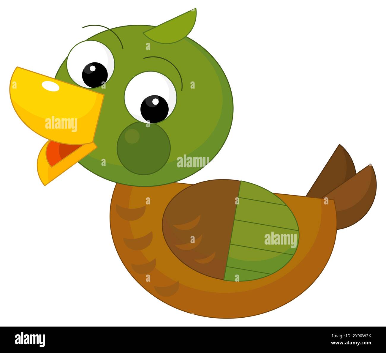 Cartoon happy duck bird farm ranch animal or wild isolated illustration ...